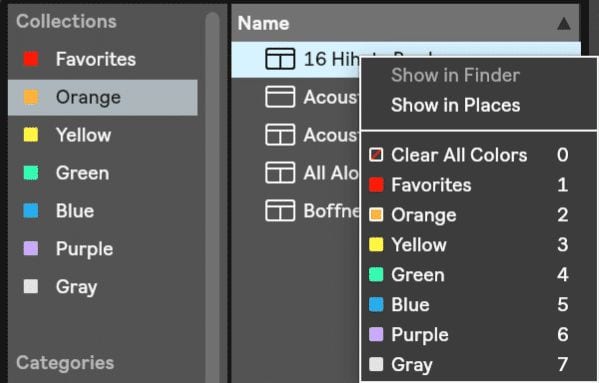 Live Browser Collections: shortcuts & context menu | Sonic Bloom