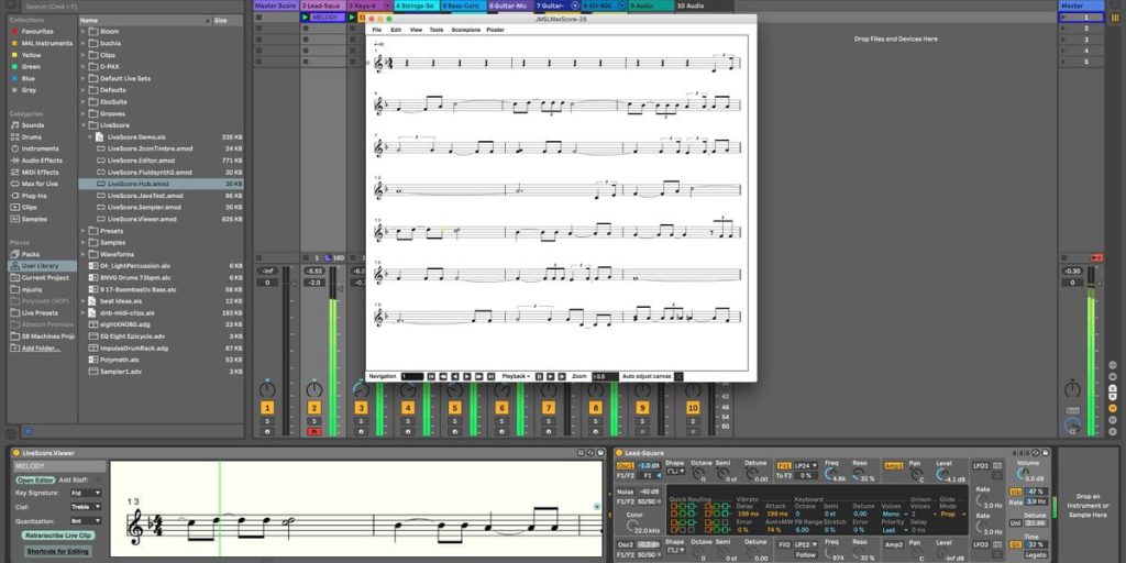 LiveScore: Free Max for Live Bundle for Music Notation | Sonic Bloom